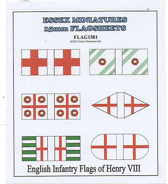 FLAG1581 English Infantry Flags of Henry VIII – Essex Miniatures