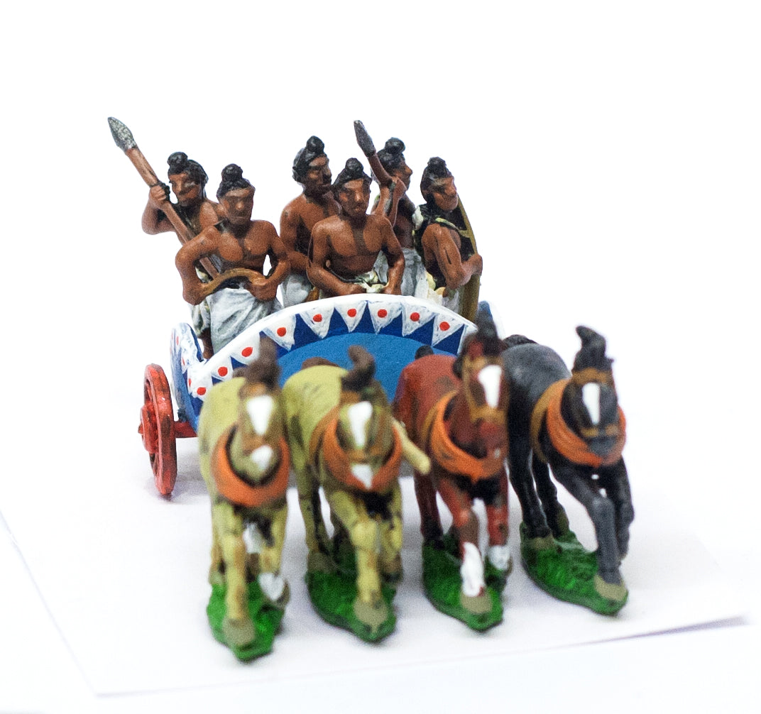 MEPA40 Classical Indian: Four horse Chariot with two drivers, two arch ...