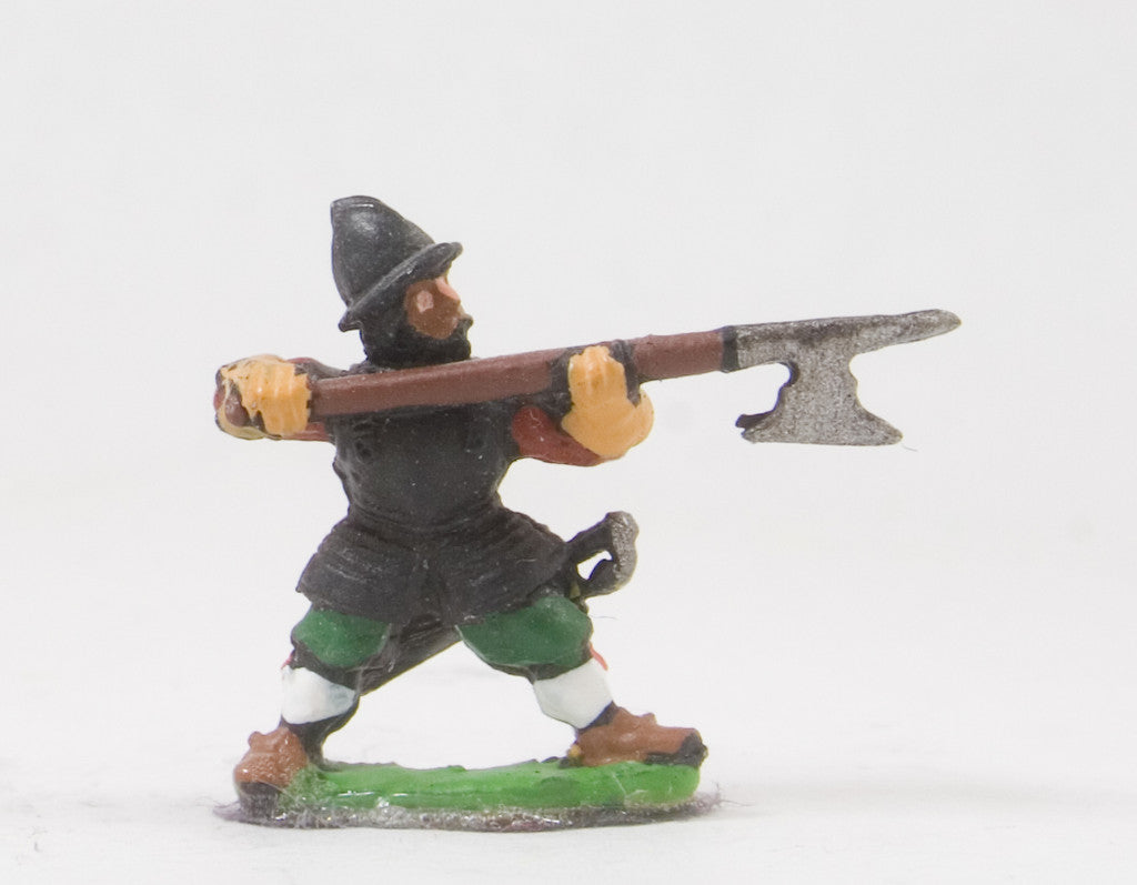 REN37 ECW: Heavy Halberdiers in Helmets, thrusting – Essex Miniatures